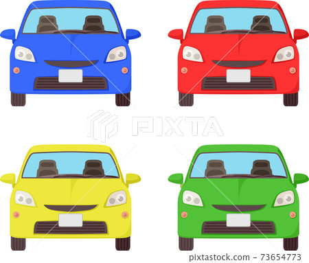 Colorful car seen from the front (vivid color) - Stock Illustration ...
