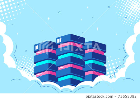 Data Processing Concept Banner Design in Flat... - Stock Illustration ...