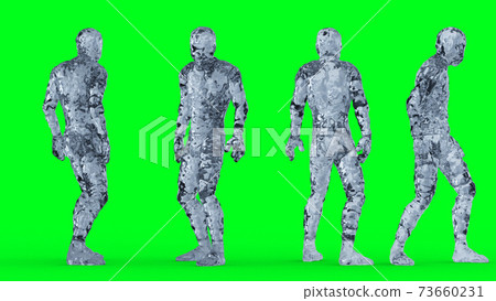 Ice, glass man character animation. Isolate on... - Stock Illustration ...