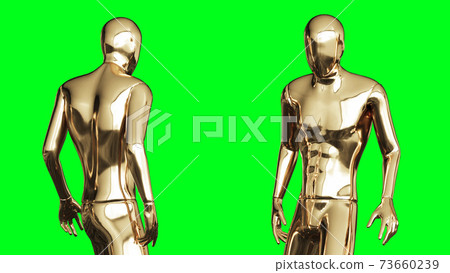 Golden man character animation. Isolate on... - Stock Illustration ...
