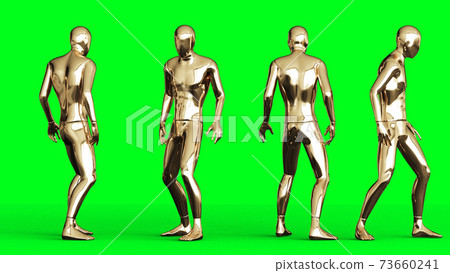 Golden man character animation. Isolate on... - Stock Illustration ...
