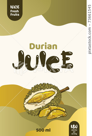 Family recipe Durian juice label template.... - Stock Illustration ...