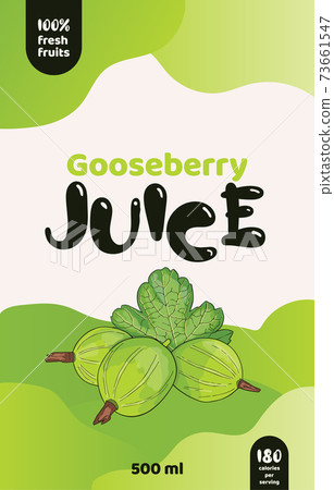 Family recipe Gooseberry juice label template.... - Stock Illustration ...