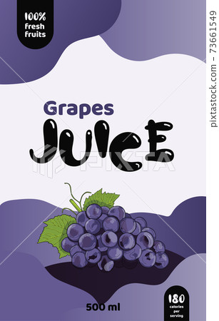 Family recipe Grapes juice label template.... - Stock Illustration ...