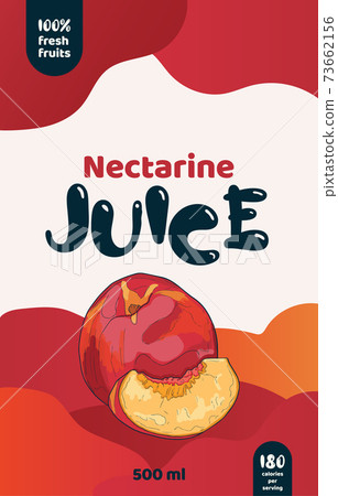 Family recipe Nectarine juice label template.... - Stock Illustration ...