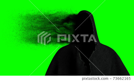 Scary, fear ghost with dark particles. 3d... - Stock Illustration ...