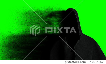 Scary, fear ghost with dark particles. 3d... - Stock Illustration ...