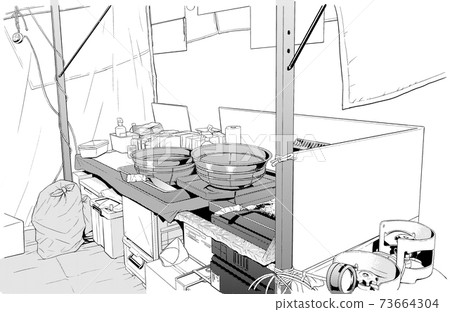 Cartoon-style color illustration store_stall - Stock Illustration ...