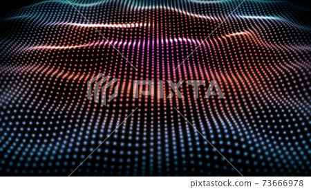 Abstract image CG image of wavy dots - Stock Illustration [73666978 ...