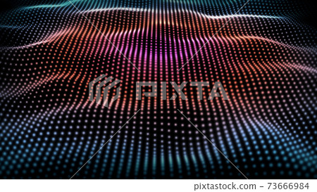 Abstract image CG image of wavy dots - Stock Illustration [73666984 ...