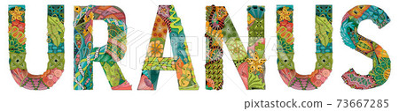 Word Uranus. Vector zentangle object for... - Stock Illustration ...