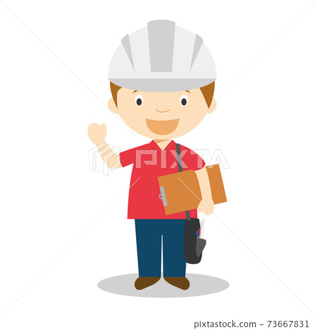 Cute cartoon vector illustration of an engineer - Stock Illustration ...