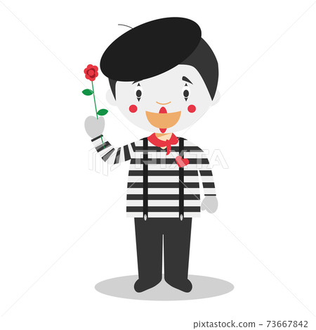 Cute cartoon vector illustration of a mime-插圖素材 [73667842] - PIXTA圖庫