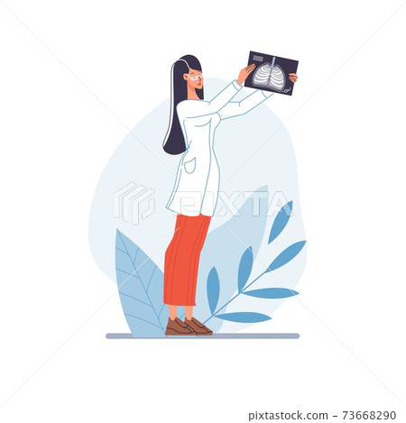 Flat cartoon doctor character vector... - Stock Illustration [73668290 ...