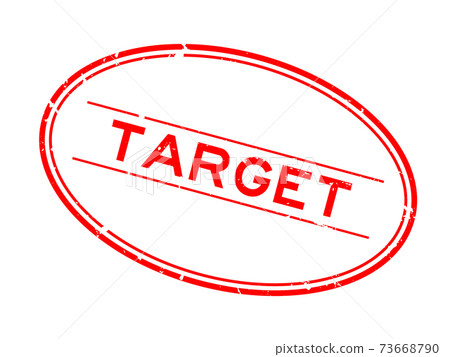 Grunge red target word oval rubber seal stamp... - Stock Illustration ...