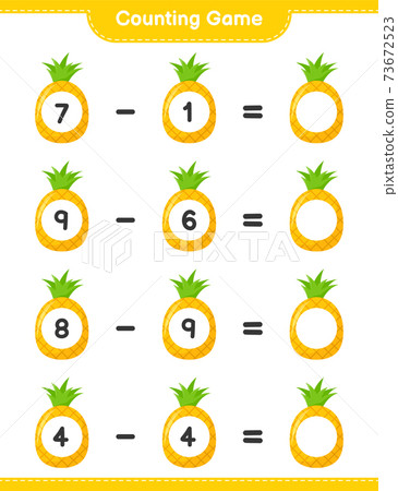 Counting game, count the number of Pineapple... - Stock Illustration ...
