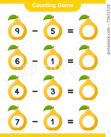Counting game, count the number of Quince and... - Stock Illustration ...