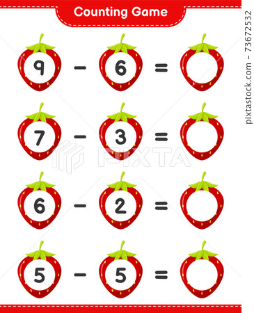 Counting game, count the number of Strawberry... - Stock Illustration ...