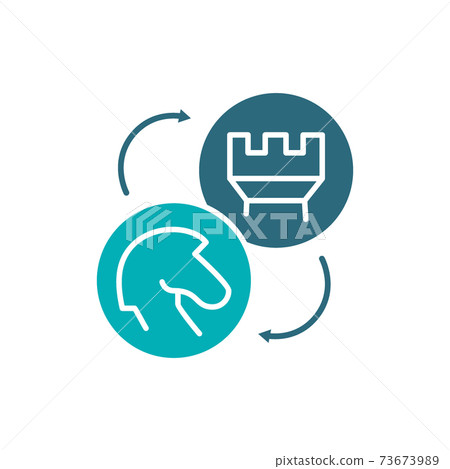 Knight and rook chess exchange colored icon.... - Stock Illustration ...