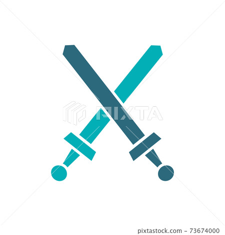 Cross swords colored icon. Board game, table... - Stock Illustration ...