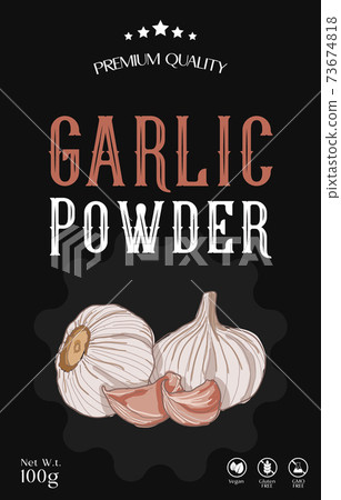 Premium Quality Garlic powder label template....-插圖素材 [73674818] - PIXTA圖庫