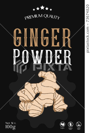 Premium Quality Ginger powder label template.... - Stock Illustration ...