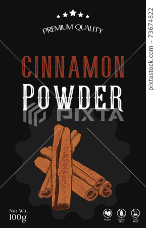 Premium Quality Cinnamon powder label template.... - Stock Illustration ...