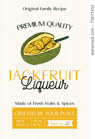 Family recipe Jackfruit liqueur alcohol label... - Stock Illustration ...