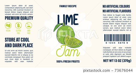 Family recipe Lime jam label template. Abstract... - Stock Illustration ...