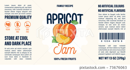 Family recipe Apricot jam label template.... - Stock Illustration ...