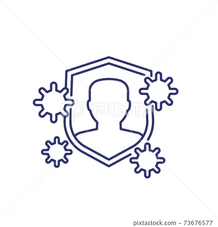 immune system, immunology line icon - Stock Illustration [73676577] - PIXTA