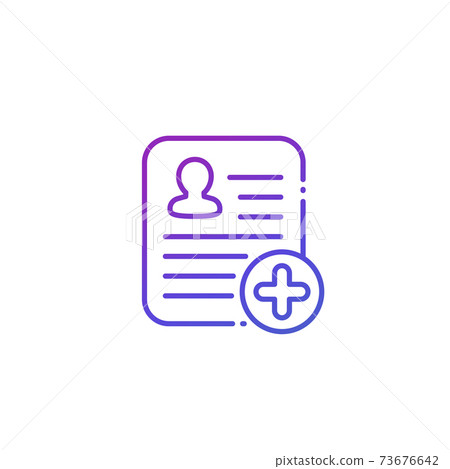 medical report, clinical record line icon on white - Stock Illustration ...
