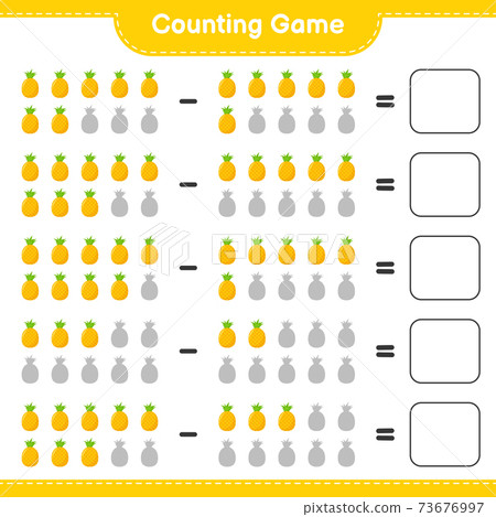 Counting game, count the number of Pineapple... - Stock Illustration ...