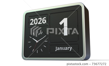 January 1, 2026 date on the flip clock... - Stock Illustration ...