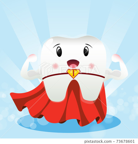 Cute cartoon with super-strong teeth characters... - Stock Illustration ...