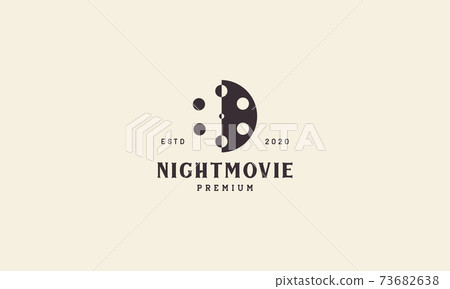 cinema movie night moon logo symbol icon... - Stock Illustration ...