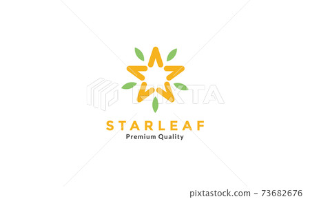 colorful star with leaf modern logo symbol icon... - Stock Illustration ...