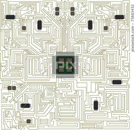 Electronic circuit line - Stock Illustration [73683432] - PIXTA