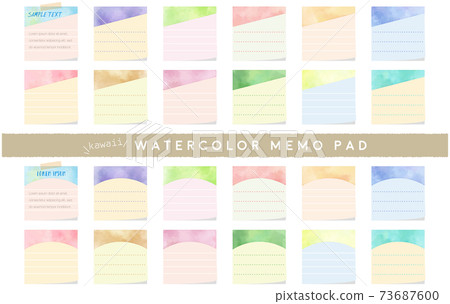 Watercolor touch colorful sticky note - Stock Illustration [73687600 ...