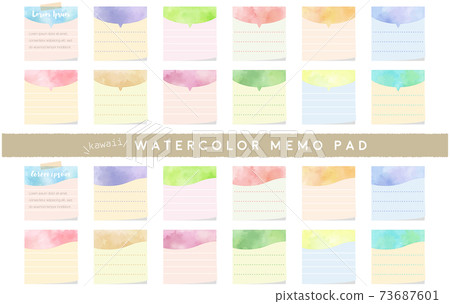 Watercolor touch colorful sticky note - Stock Illustration [73687601 ...