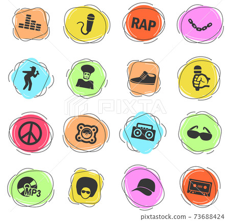 rap icon set - Stock Illustration [73688424] - PIXTA