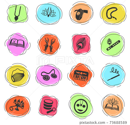 hare krishna icon set - Stock Illustration [73688589] - PIXTA