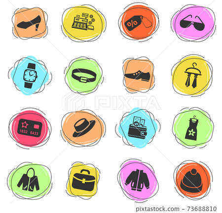 clothes shop icon set - Stock Illustration [73688810] - PIXTA