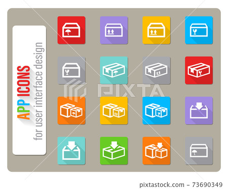 box icon set-插圖素材 [73690349] - PIXTA圖庫