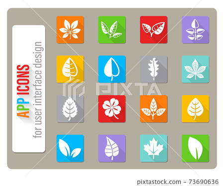 leaves icon set - Stock Illustration [73690636] - PIXTA