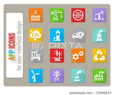 industry icon set-插圖素材 [73690653] - PIXTA圖庫