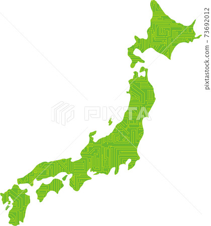 Map of Japan made of electronic circuits - Stock Illustration [73692012 ...