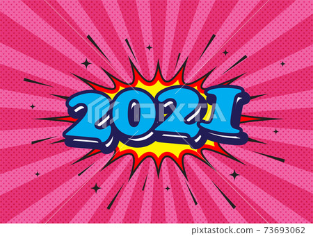 The character "2021" American pop style 2021... - Stock Illustration ...