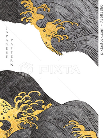 Japanese background with gold texture vector.... - Stock Illustration ...