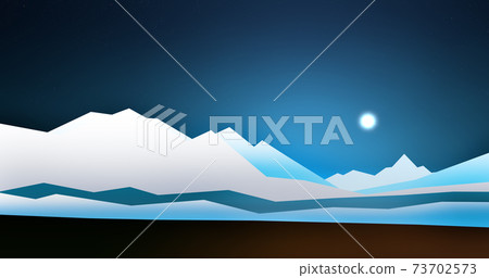 Simple illustration of snowy icy landscape with... - Stock Illustration ...